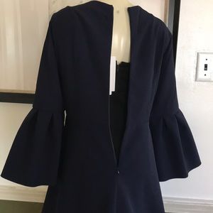 Miss Look | Dresses | Navy Blue Beautiful Bell Sleeve Midi Dress | Poshmark